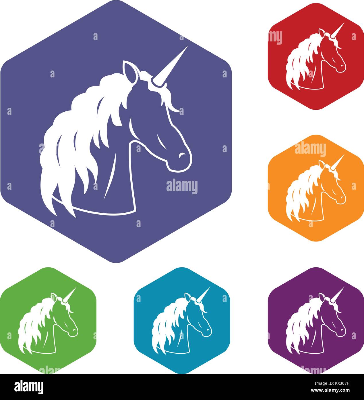 Unicorn icons set Stock Vector Image & Art - Alamy