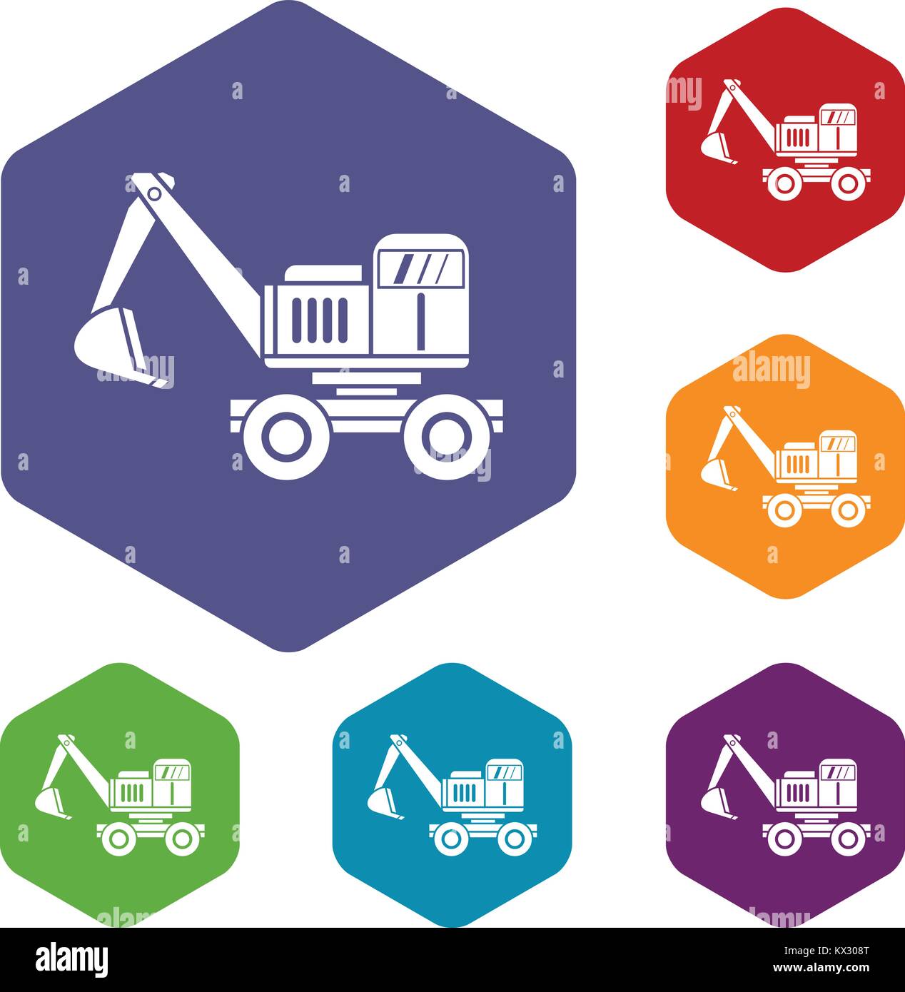 Excavator icons set Stock Vector Image & Art - Alamy