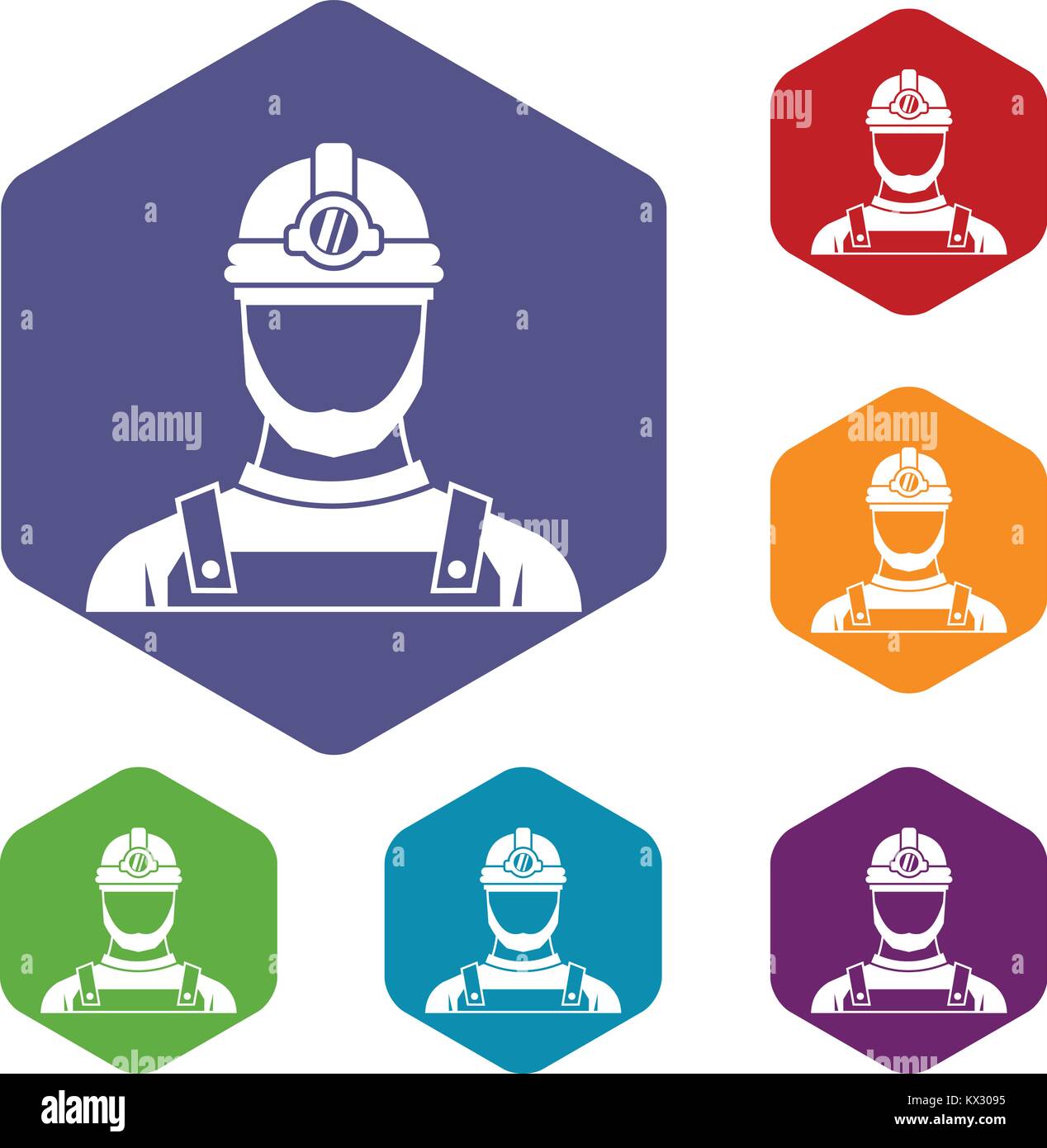 Male miner icons set Stock Vector Image & Art - Alamy