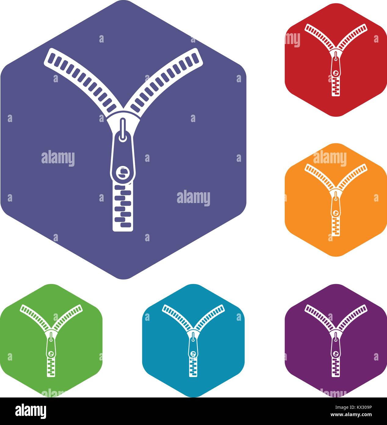 Zipper with lock icons set Stock Vector Image & Art - Alamy