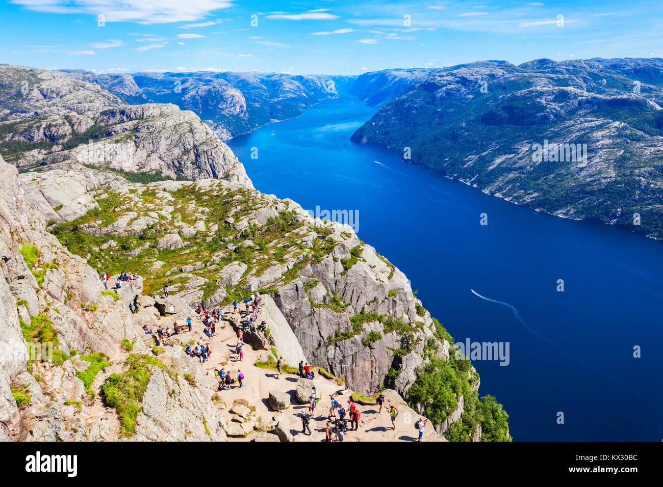 Preikestolen or Prekestolen or Pulpit Rock is a famous tourist ...