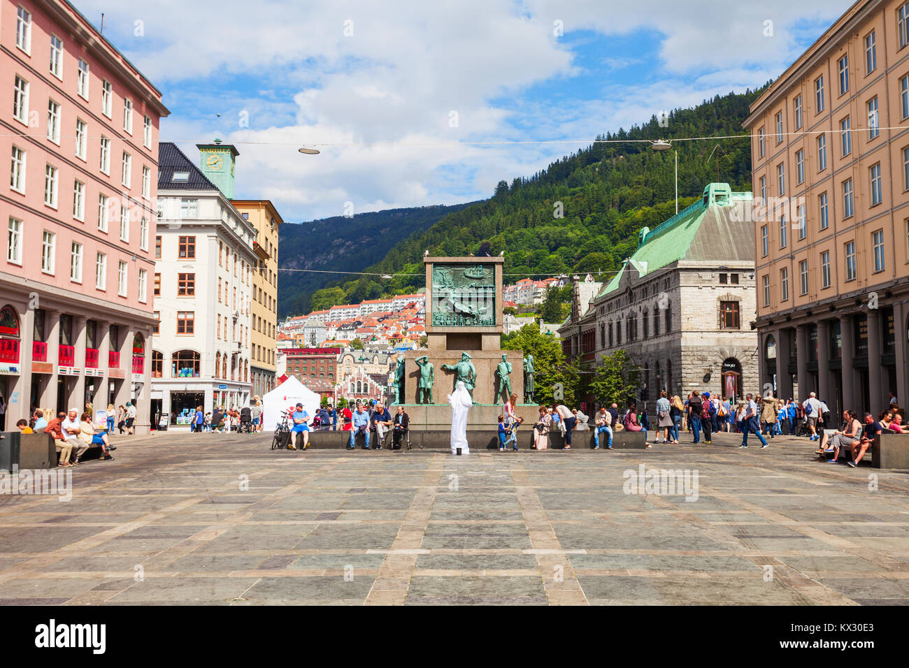 Torgallmenningen is the main square in the centre of Bergen city in ...