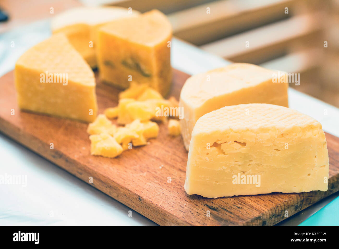 Close-up of homemade cheese at country fair Stock Photo - Alamy