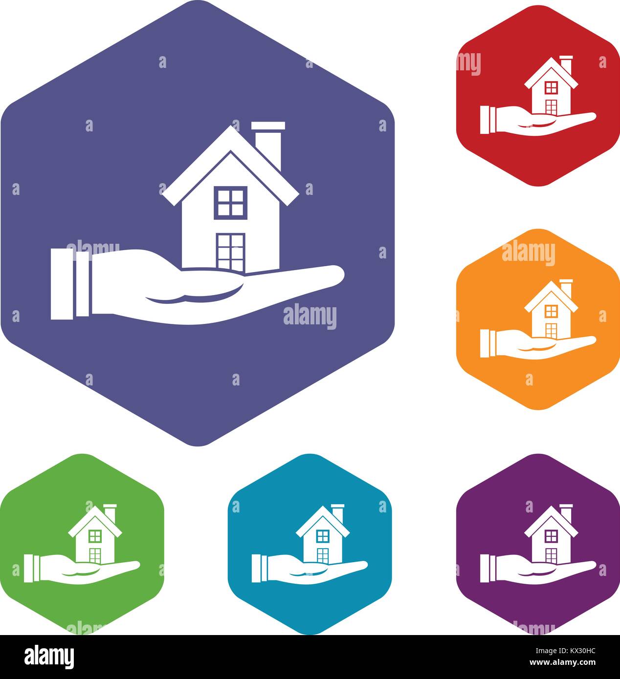 House in hand icons set Stock Vector Image & Art - Alamy