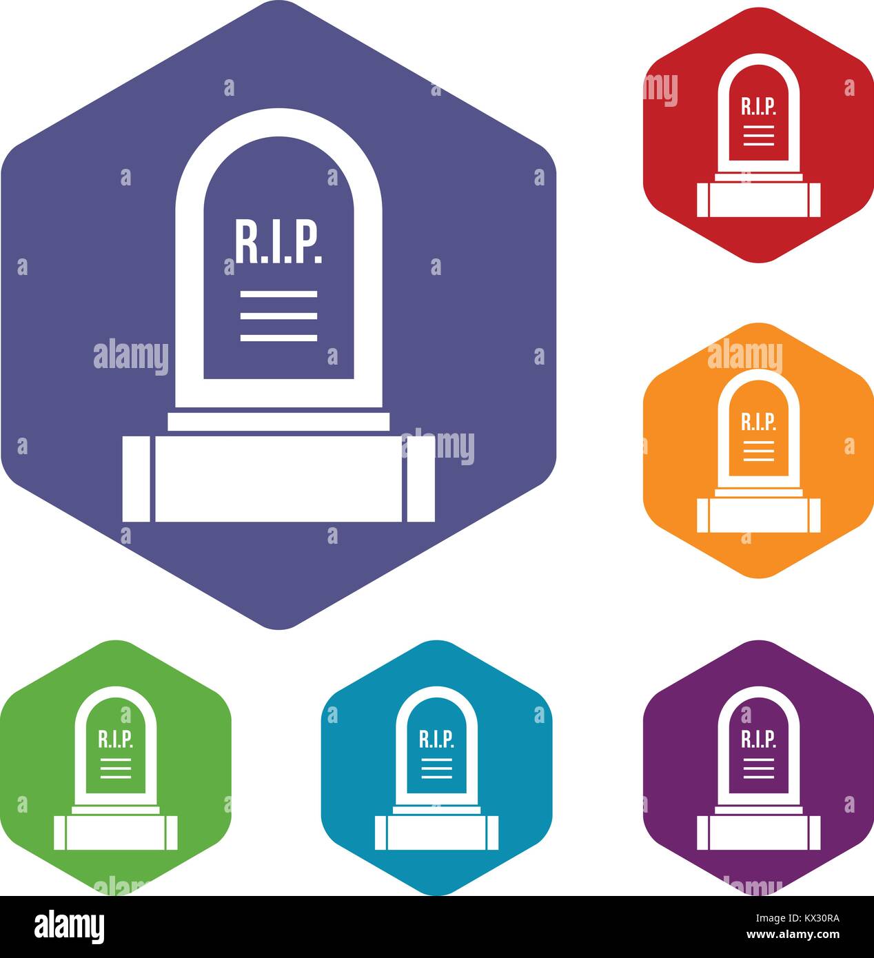 Headstone icons set Stock Vector Image & Art - Alamy