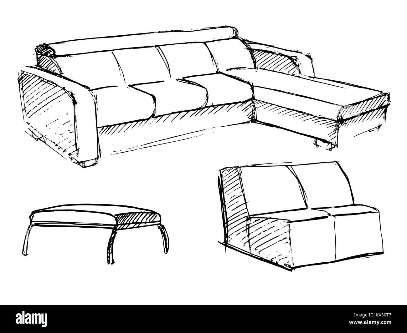 Sofa Vector Drawing