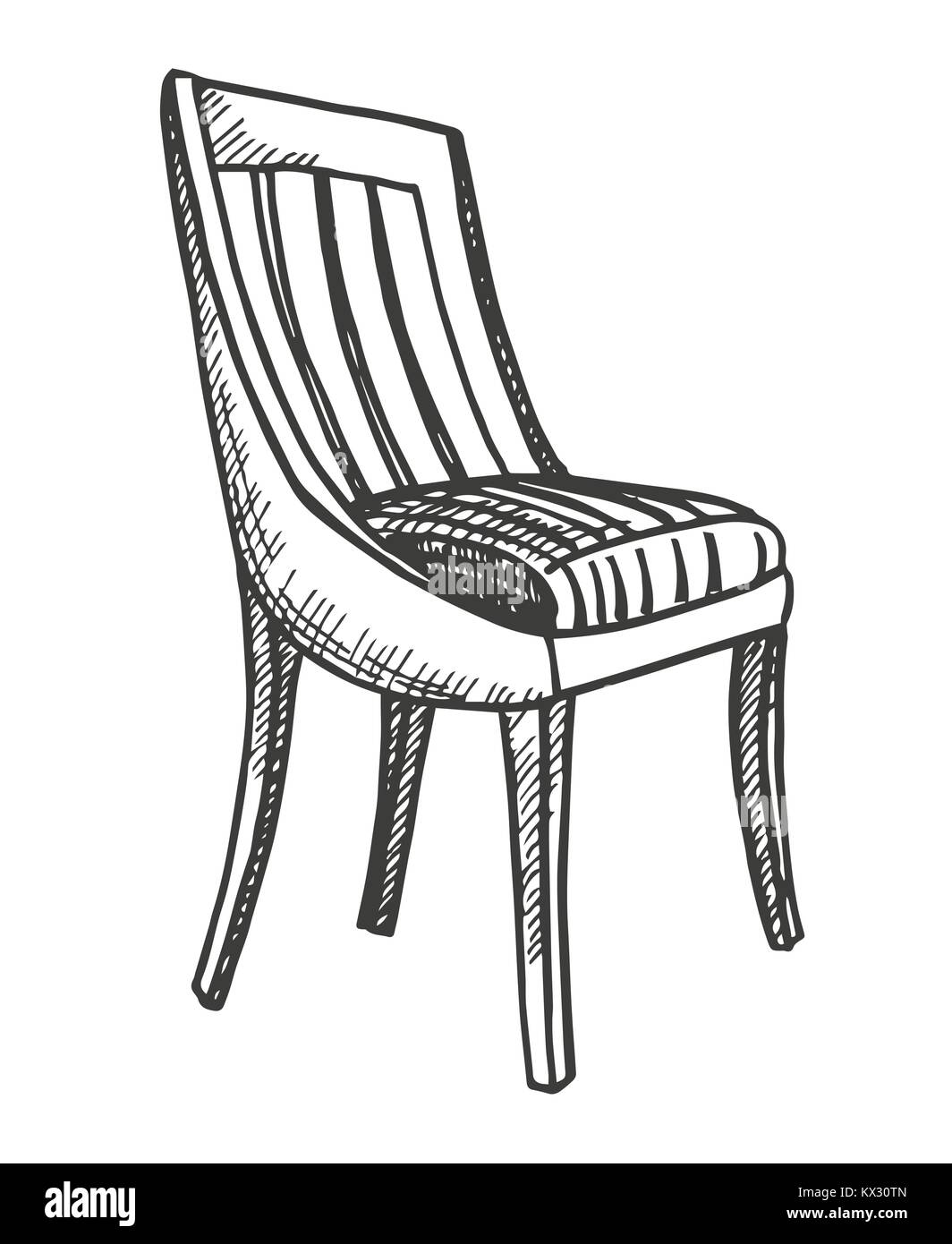 Chair. Sketch isolated on white background. Vector illustration Stock ...