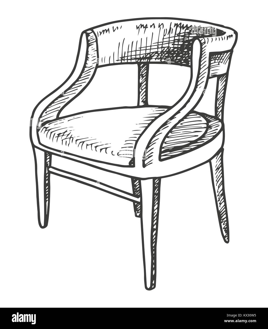 Chair. Sketch isolated on white background. Vector illustration Stock ...