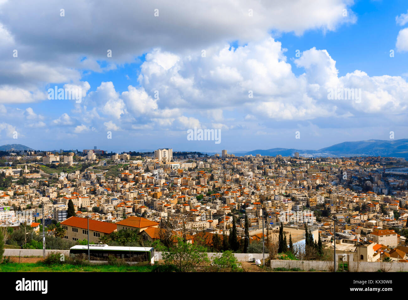 Nazareth Israel Panoramic View Of The City Of Nazareth In Israel Stock