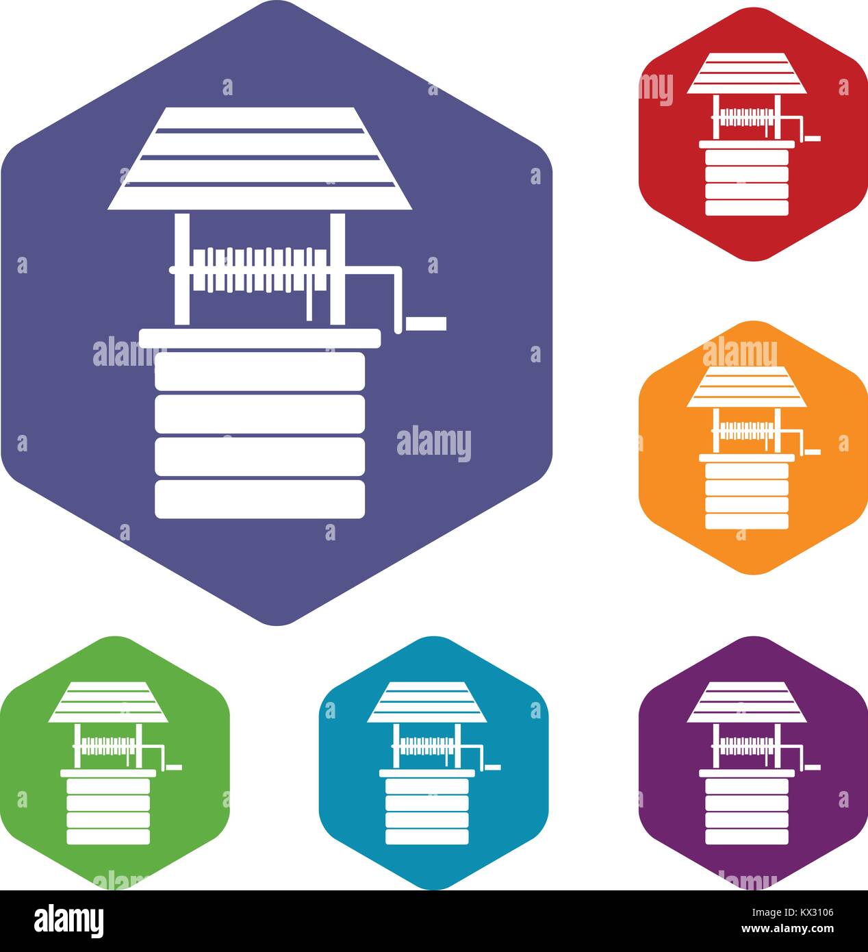 Water well icons set Stock Vector Image & Art - Alamy