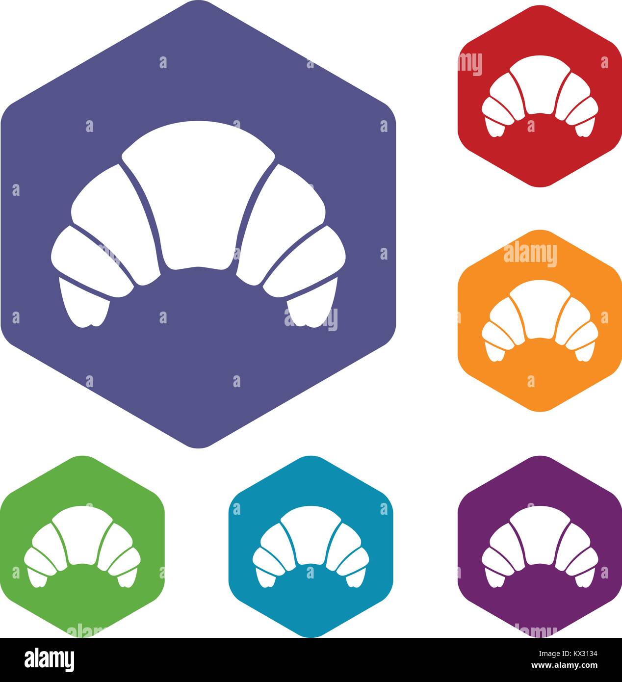 Croissant icons set Stock Vector Image & Art - Alamy