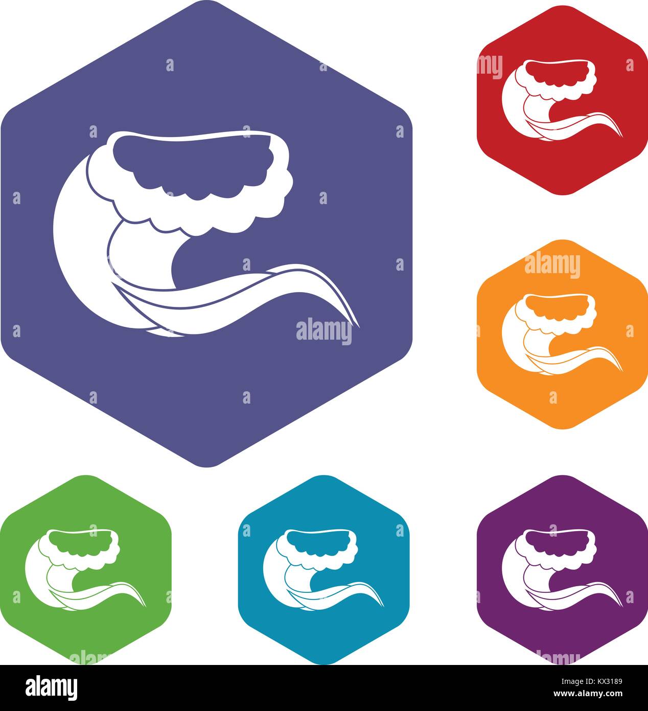 Curling and cracking wave icons set Stock Vector Image & Art - Alamy