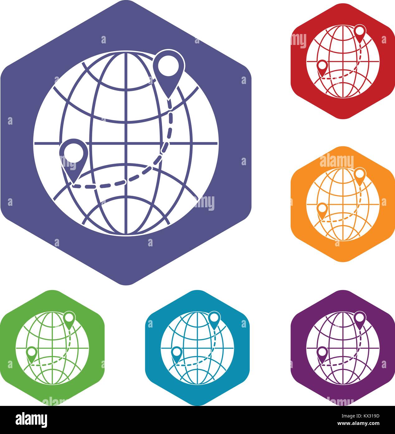 Globe icons set Stock Vector Image & Art - Alamy