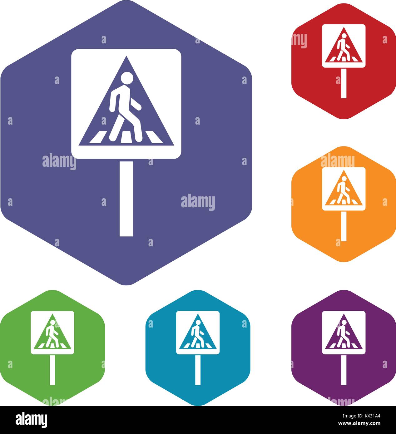 Pedestrian sign icons set Stock Vector Image & Art - Alamy