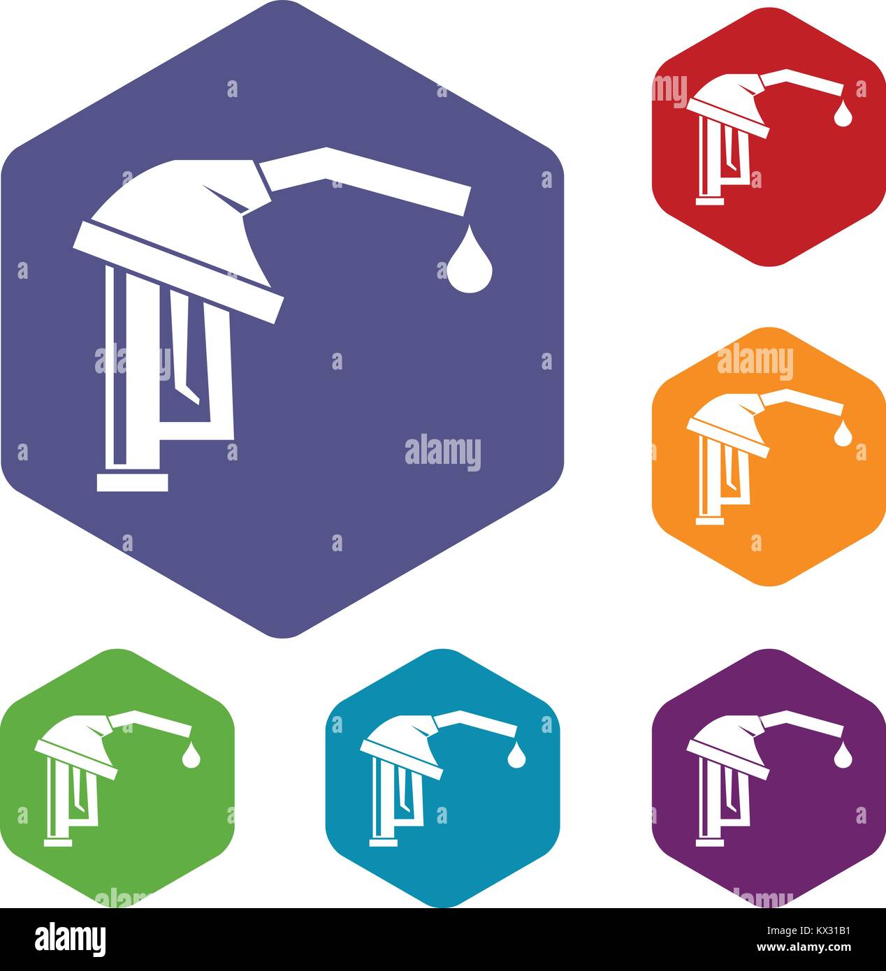 Gasoline pump nozzle icons set Stock Vector Image & Art - Alamy