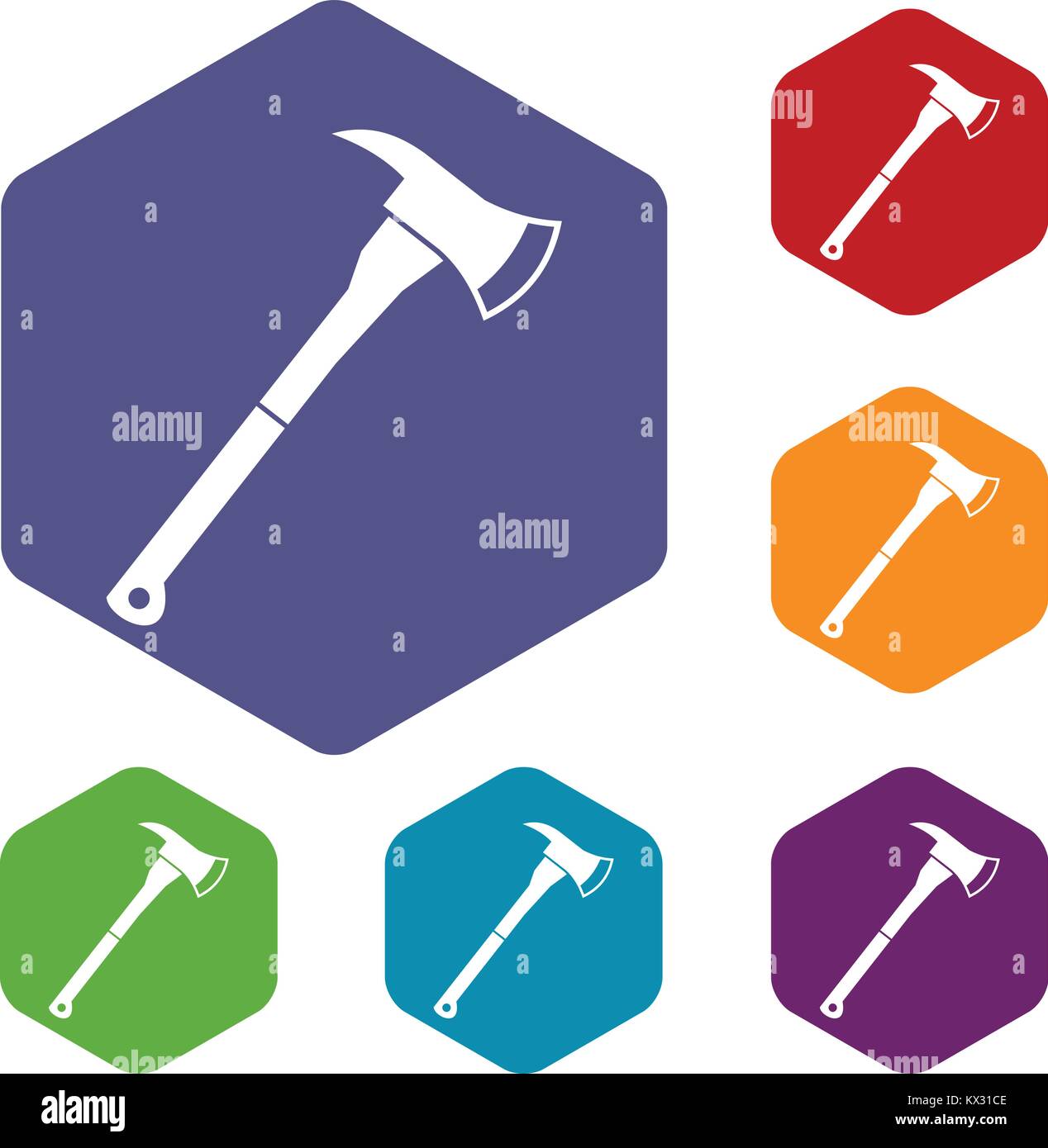 Firefighter axe icons set Stock Vector Image & Art - Alamy