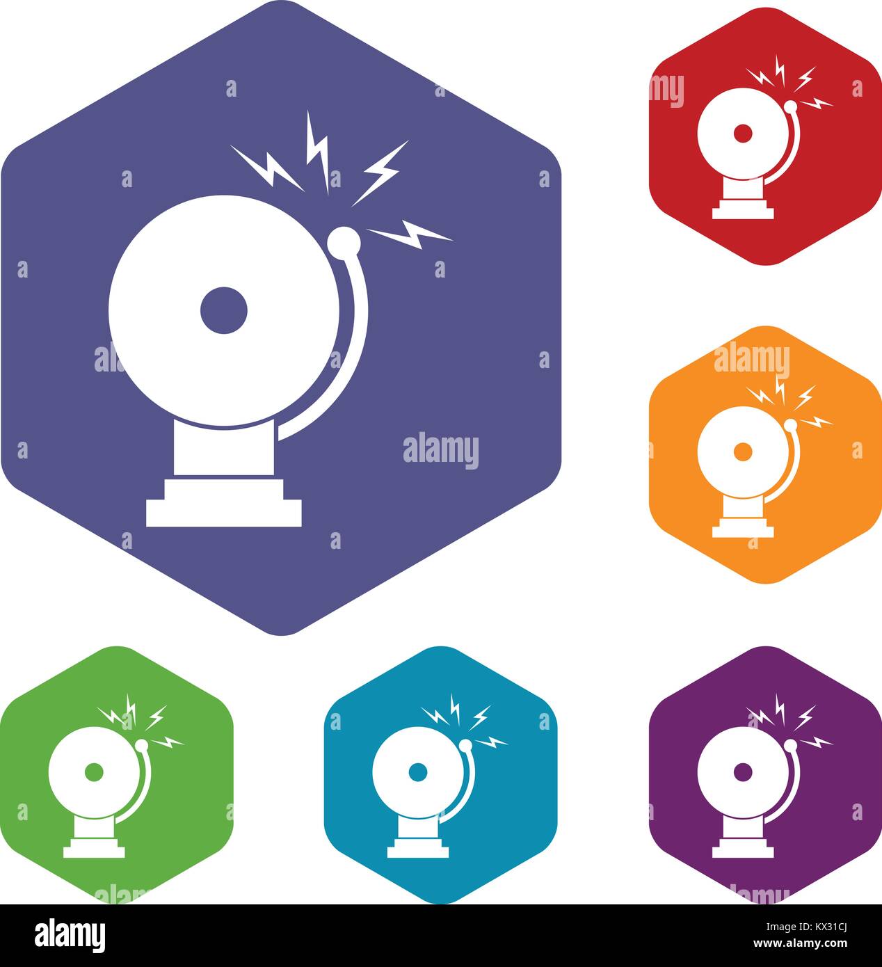 Fire alarm icons set Stock Vector Image & Art - Alamy