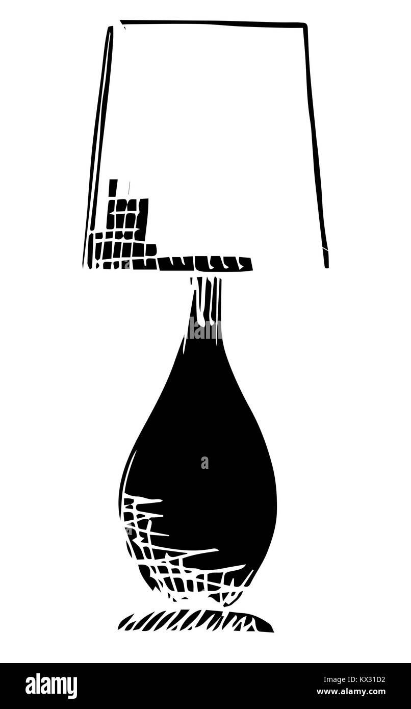 Table lamp isolated on white background. Vector illustration in a ...