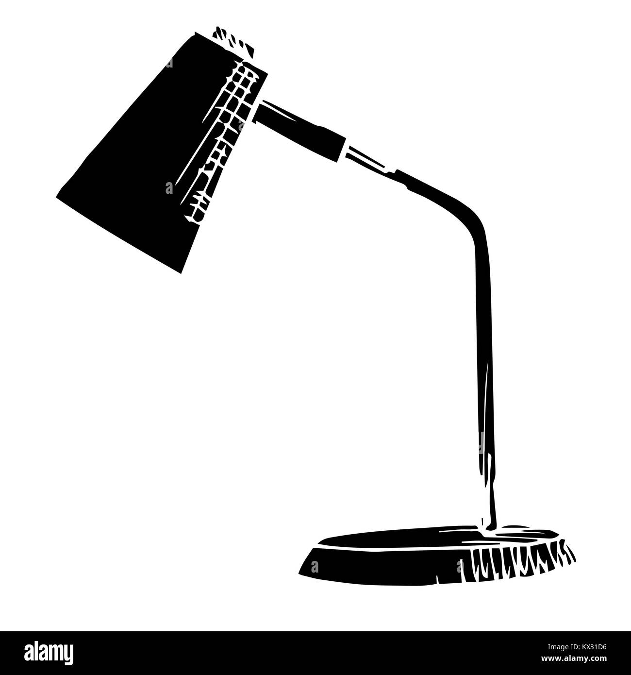 Table lamp isolated on white background. Vector illustration in a ...