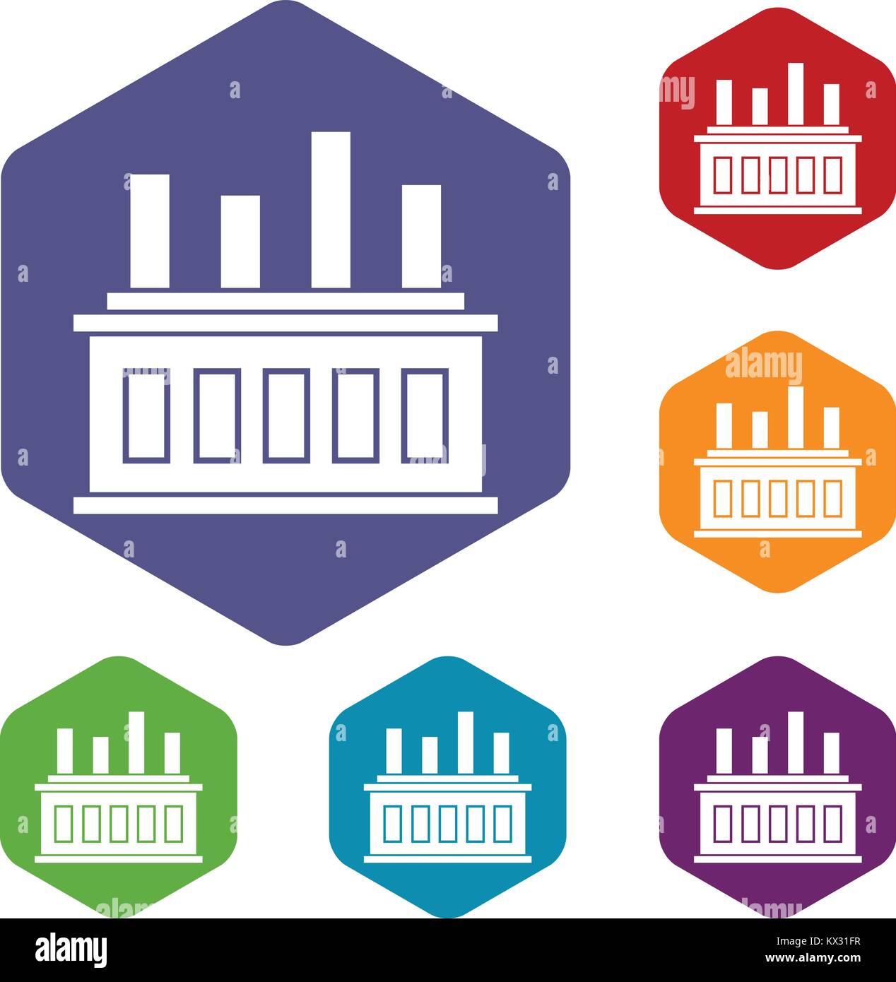 Industrial factory building icons set Stock Vector Image & Art - Alamy