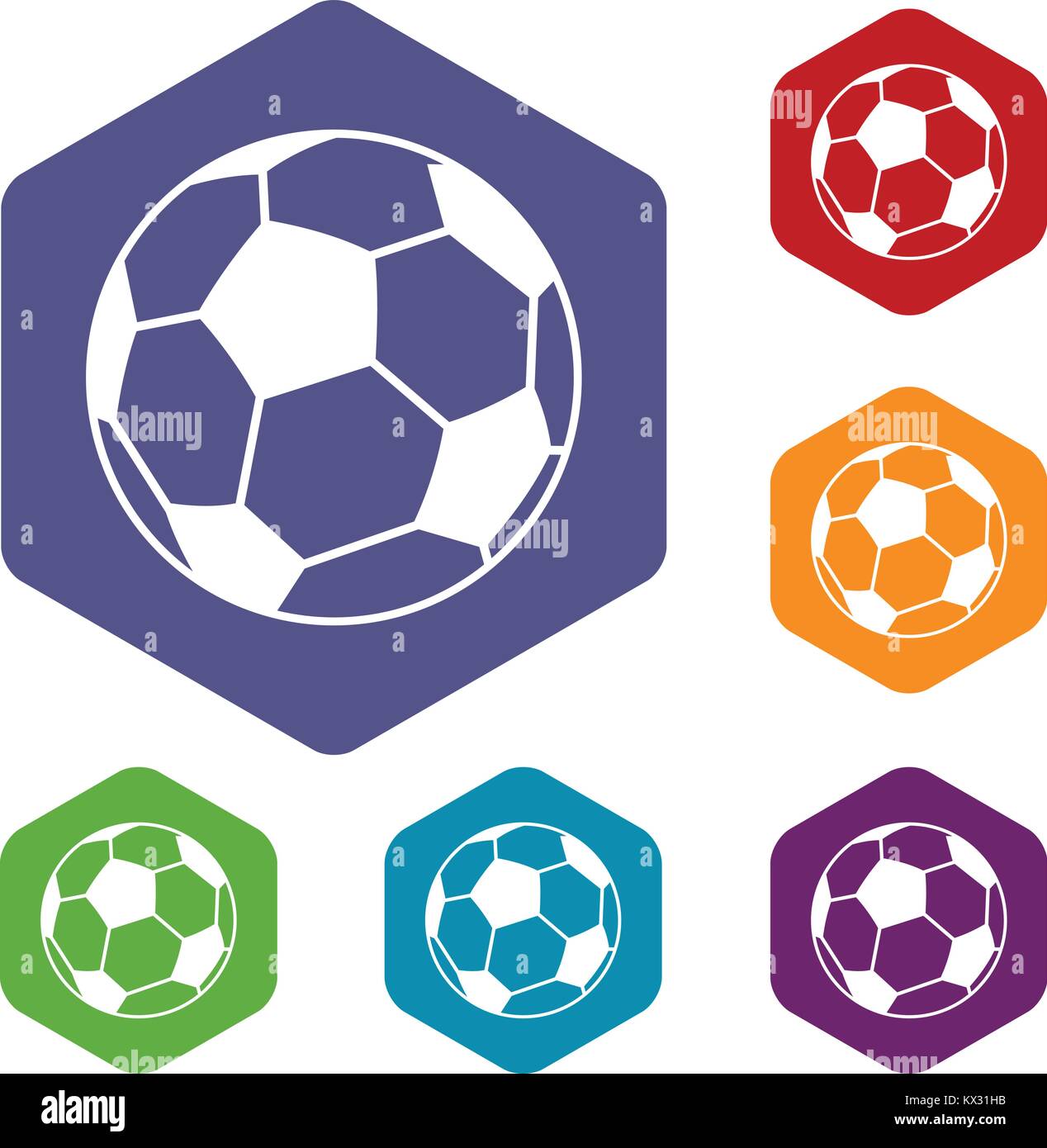 Soccer ball icons set Stock Vector Image & Art - Alamy
