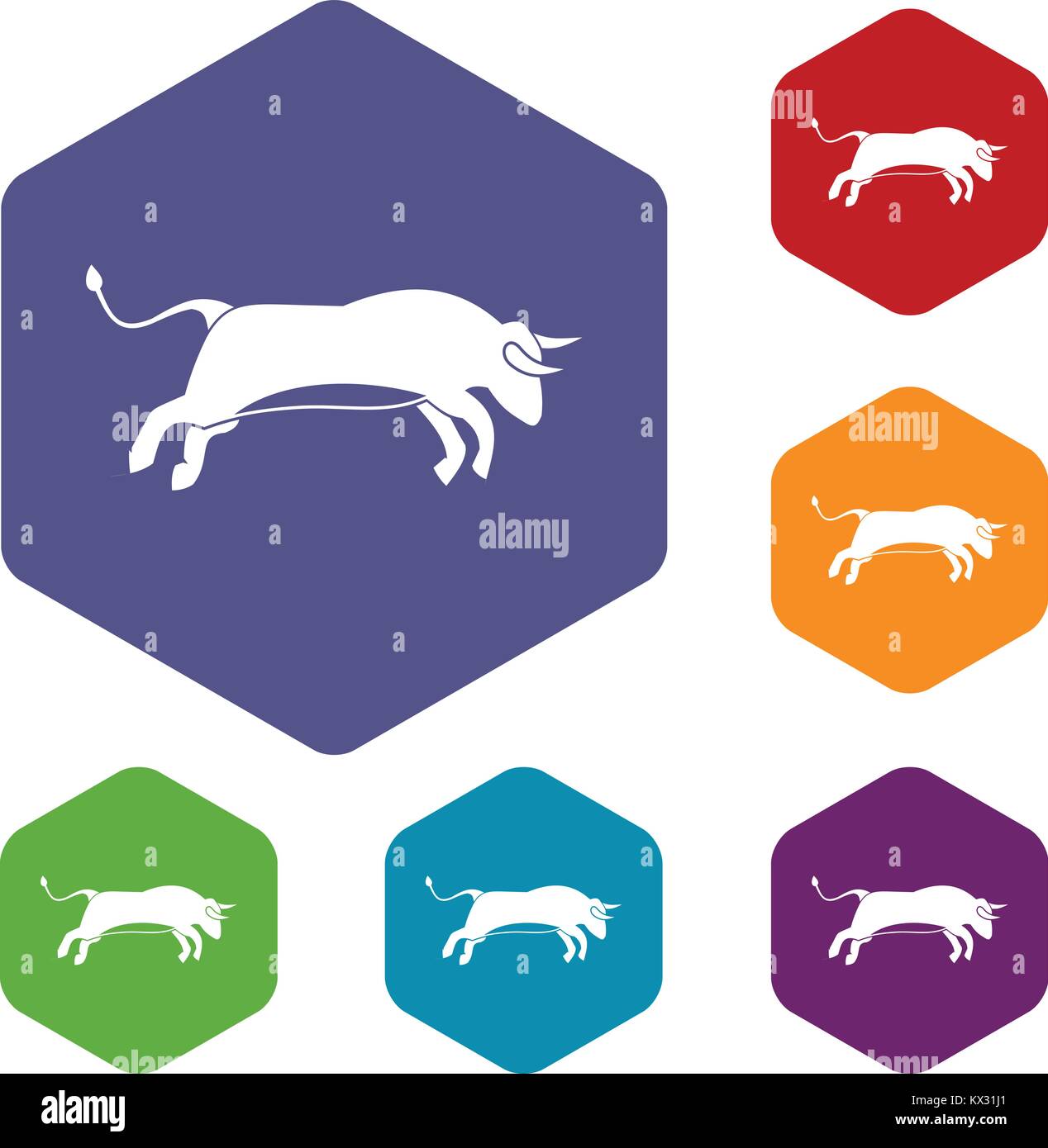 Bull icons set Stock Vector Image & Art - Alamy