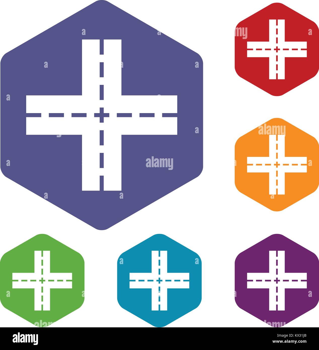 Crossing road icons set Stock Vector Image & Art - Alamy