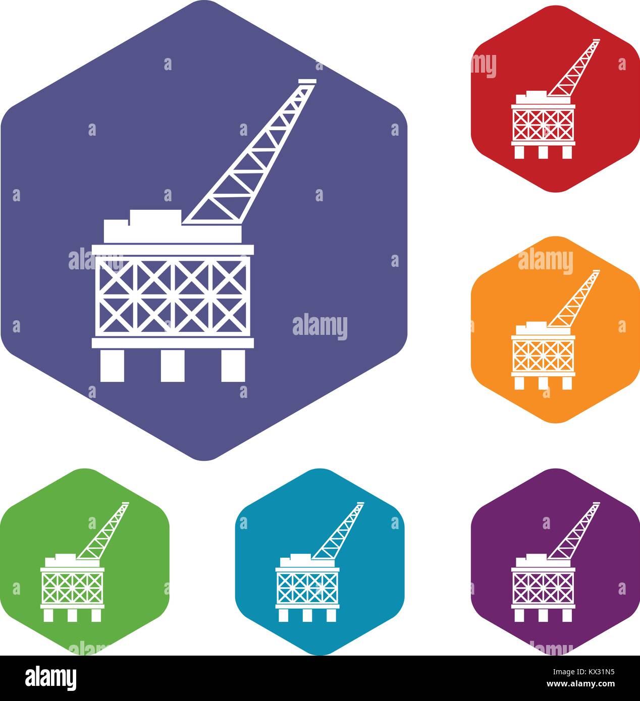 Oil platform icons set Stock Vector Image & Art - Alamy