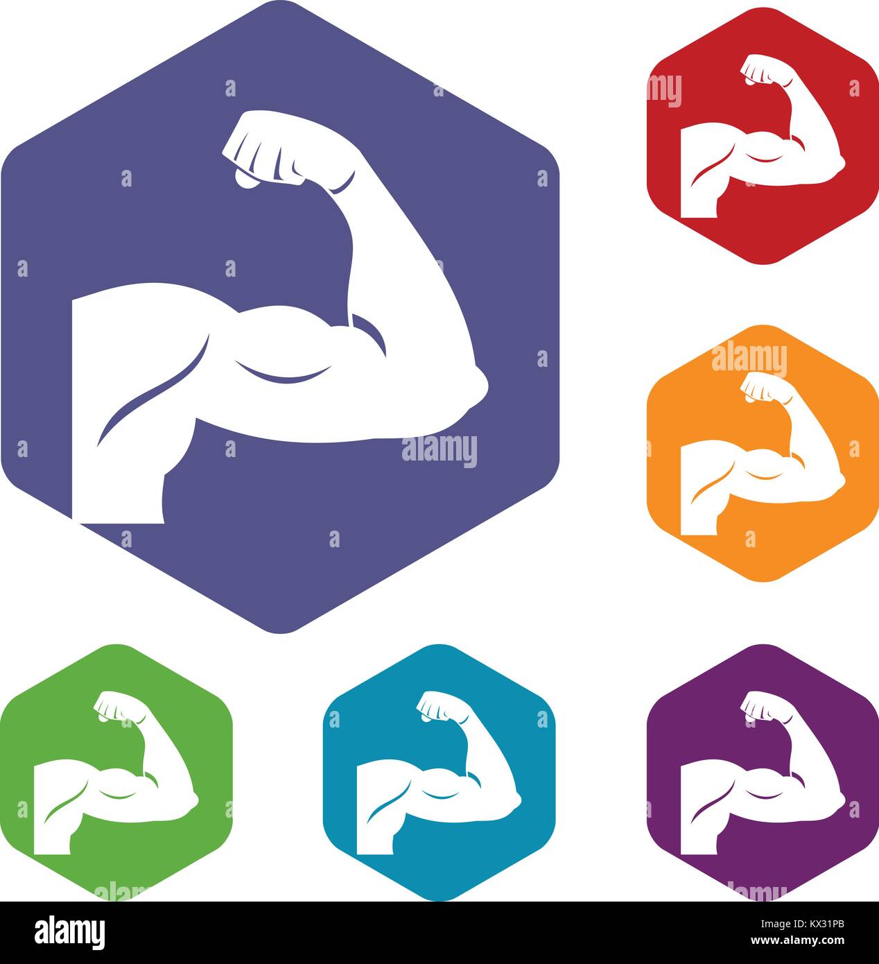 Biceps icons set Stock Vector Image & Art - Alamy