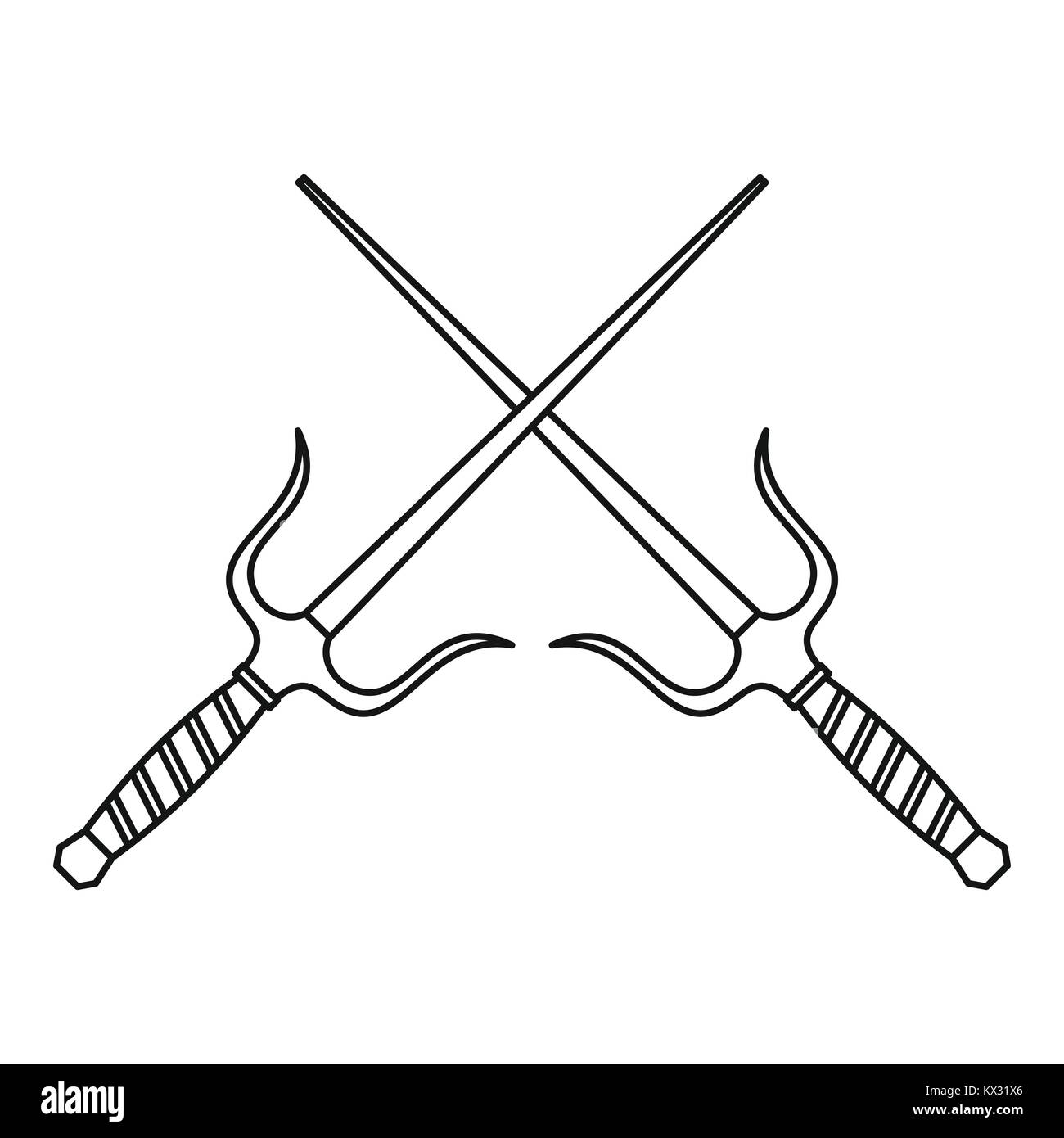 Weapon sai Stock Vector Images - Alamy