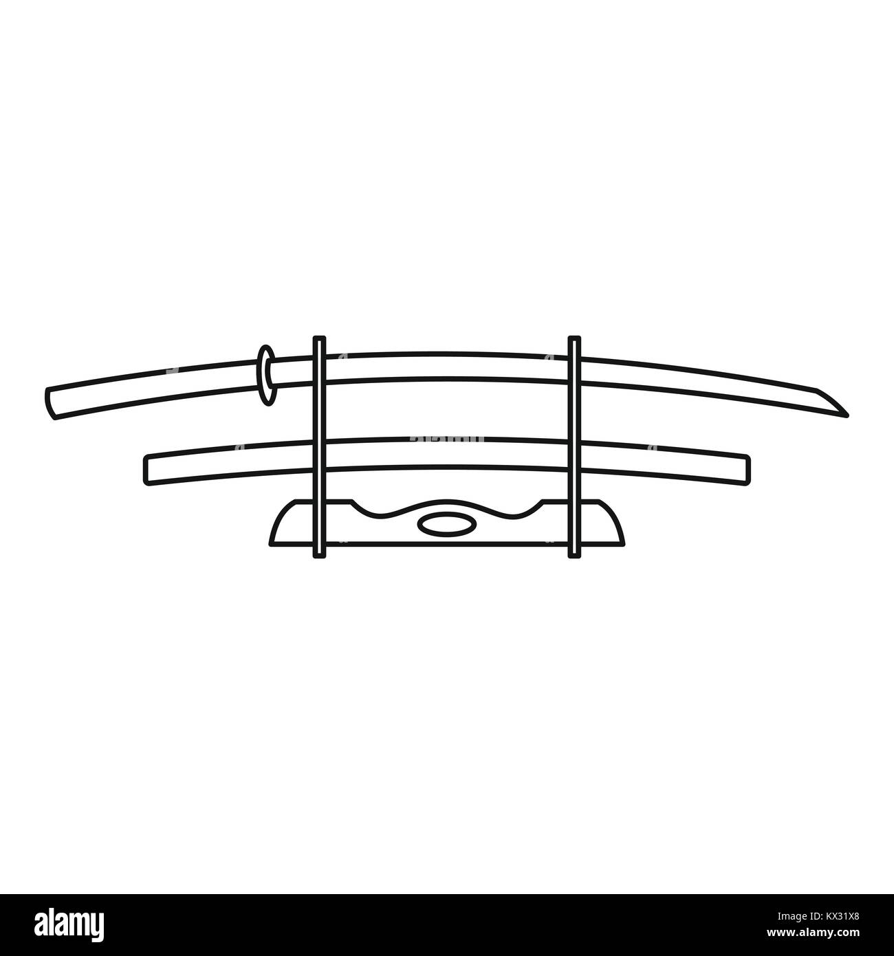 Katana weapon icon, outline style Stock Vector Image & Art - Alamy