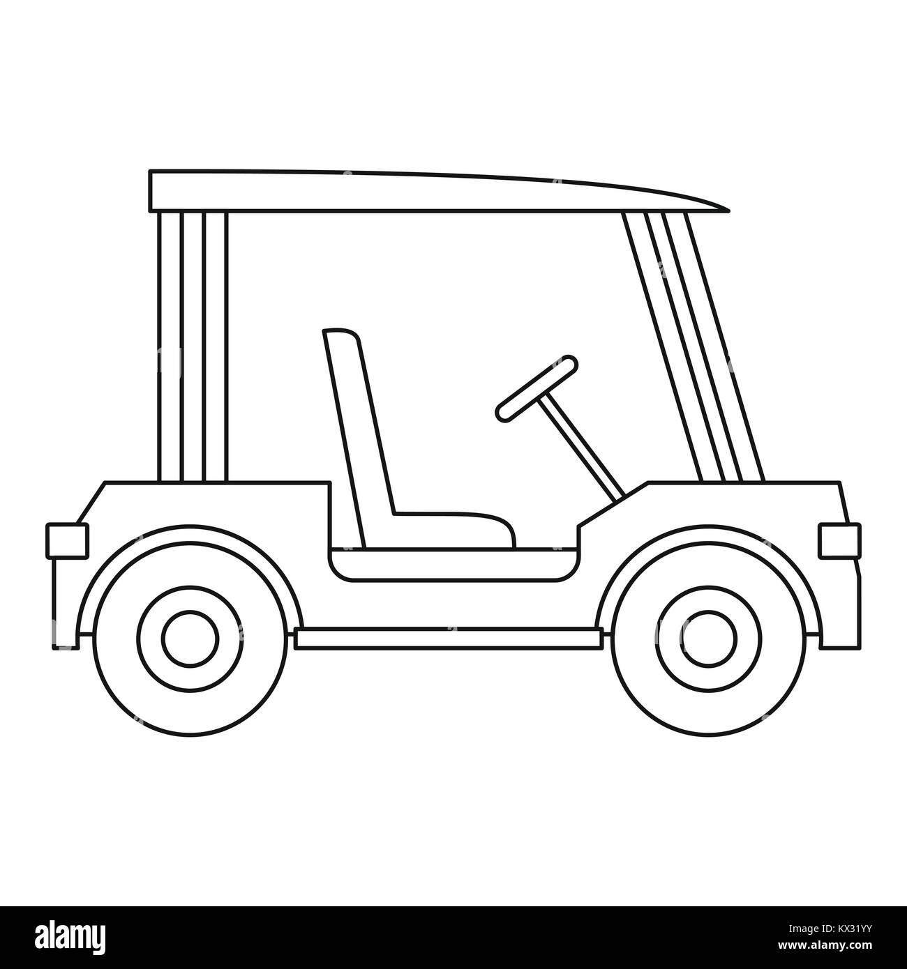 Golf car icon, outline style Stock Vector Image & Art - Alamy