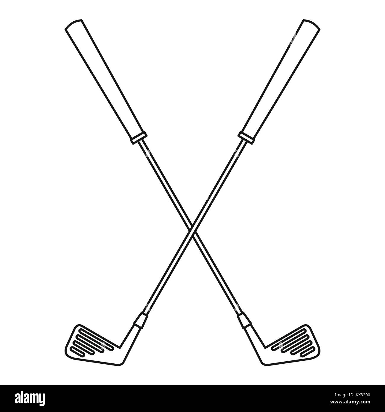 Golf clubs icon, outline style Stock Vector Image & Art - Alamy