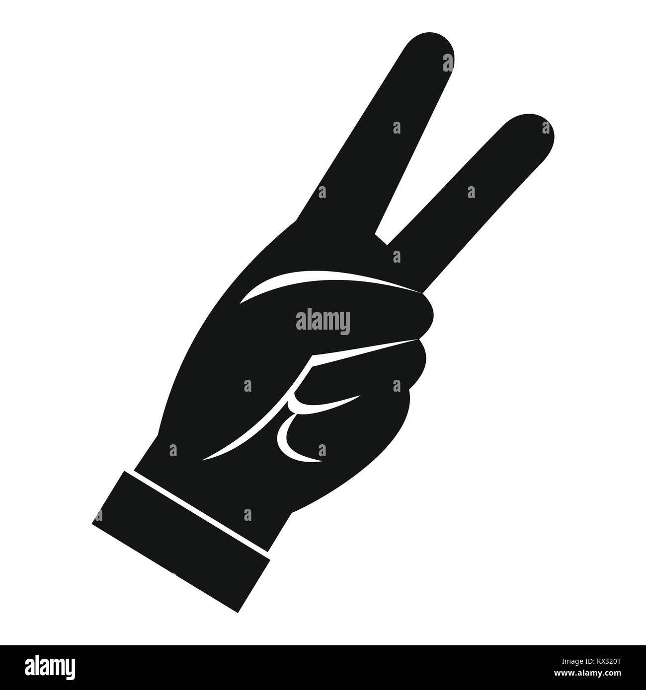 Hand showing victory sign icon, simple style Stock Vector Image & Art ...