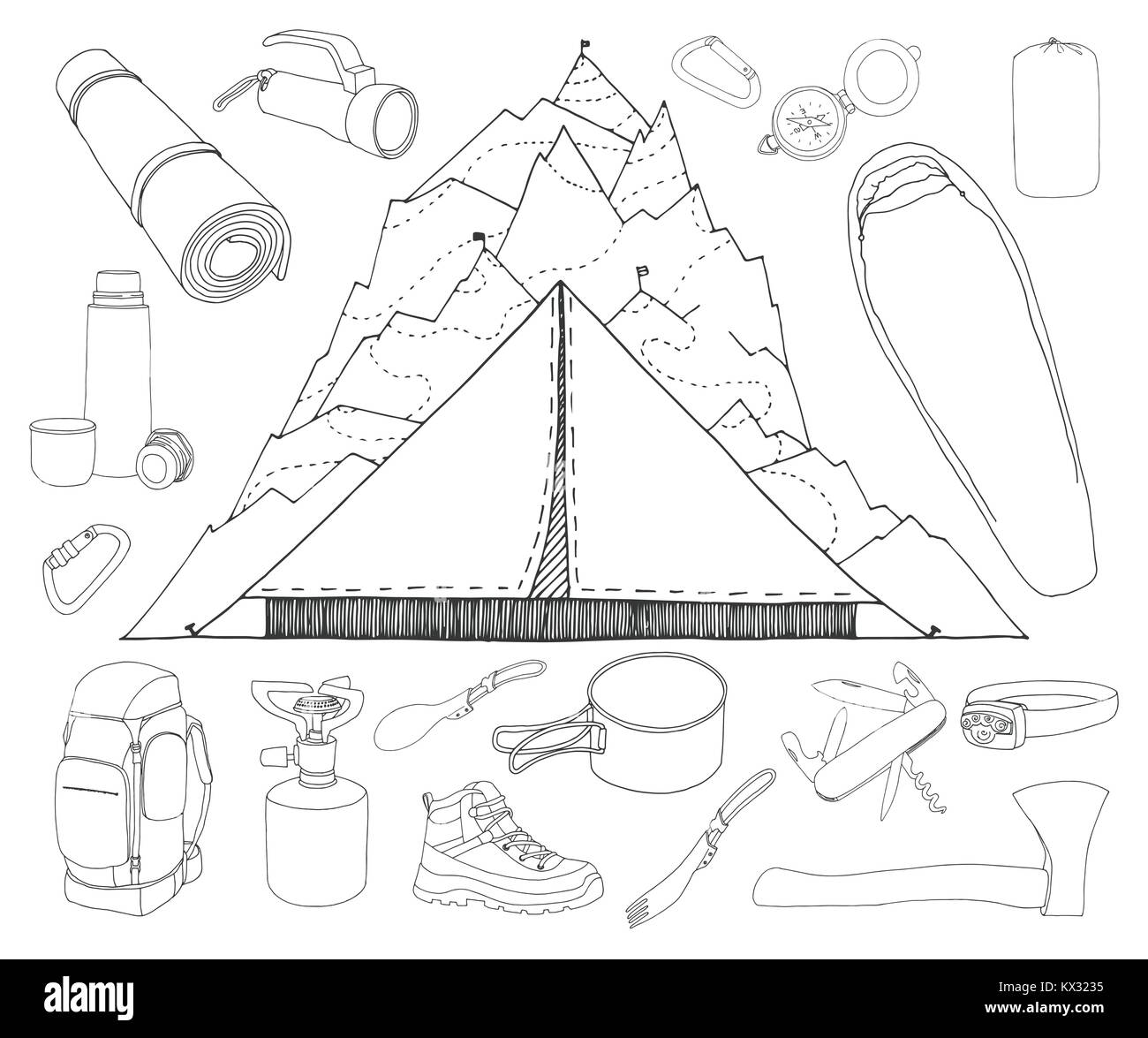 Draw camping hi-res stock photography and images - Alamy