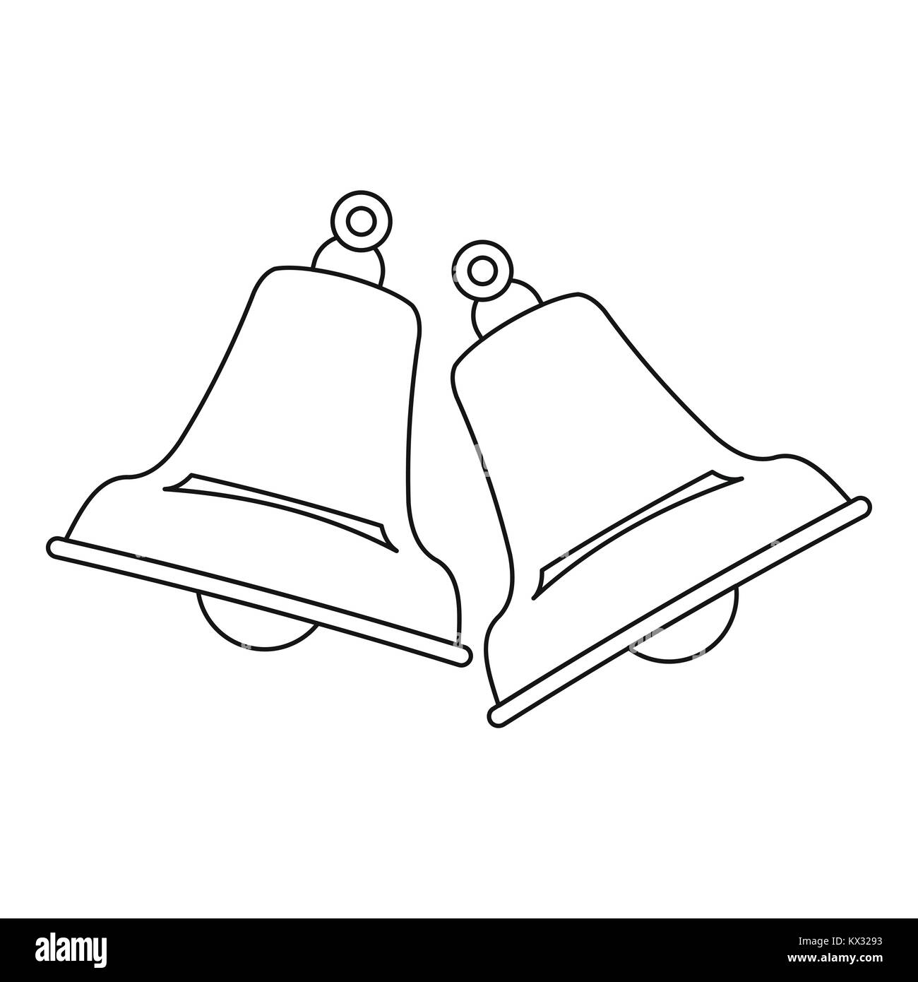 Bells icon , outline style Stock Vector Image & Art - Alamy