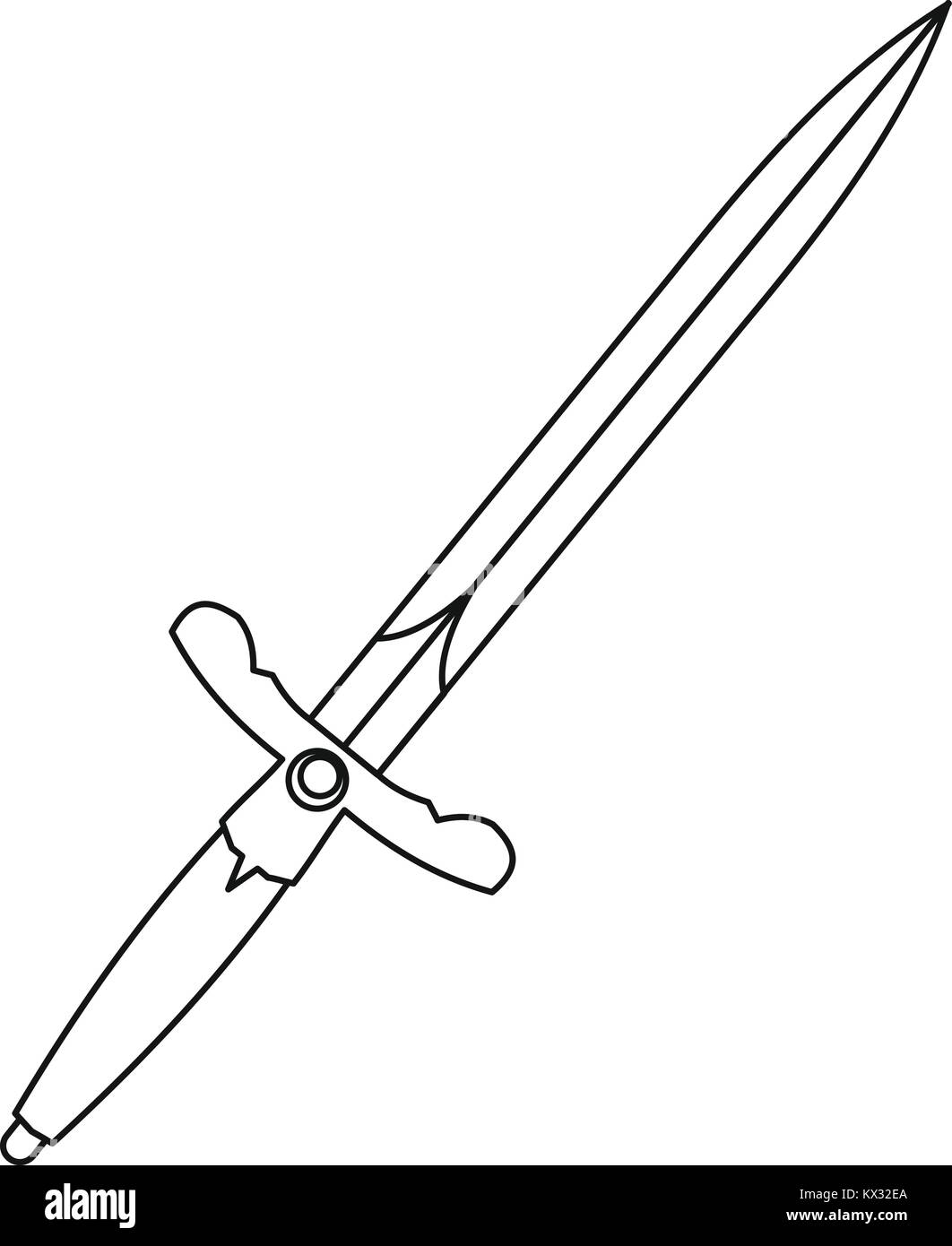 Sword icon, outline style Stock Vector Image & Art - Alamy
