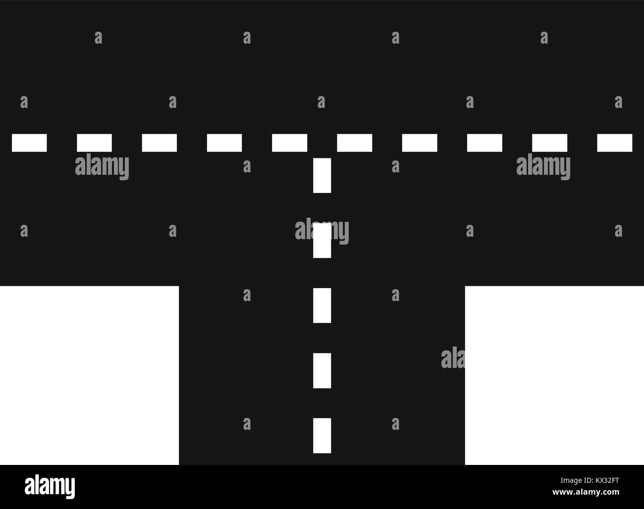 T junction road sign Stock Vector Images - Alamy