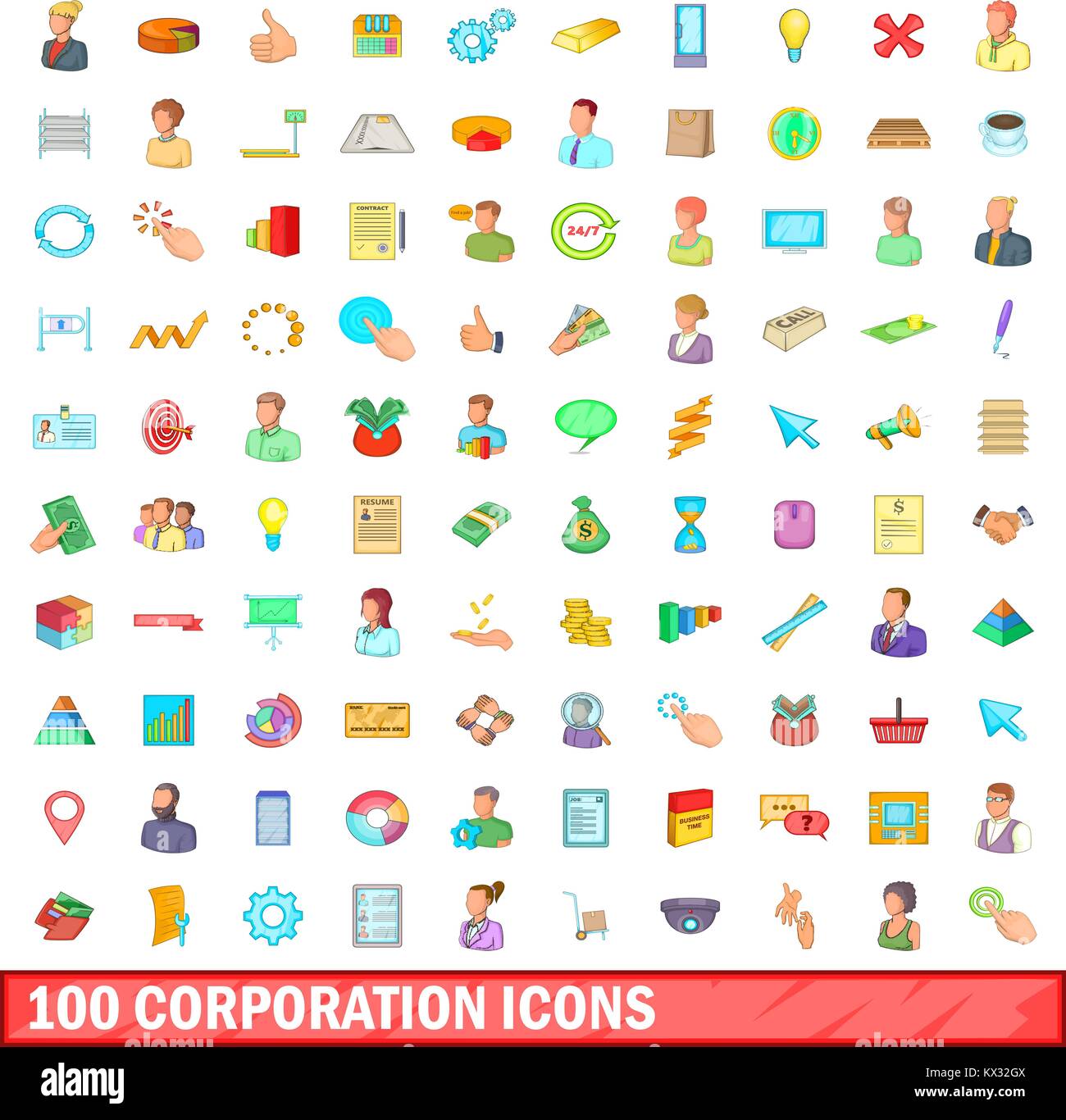 100 corporation icons set, cartoon style Stock Vector Image & Art - Alamy