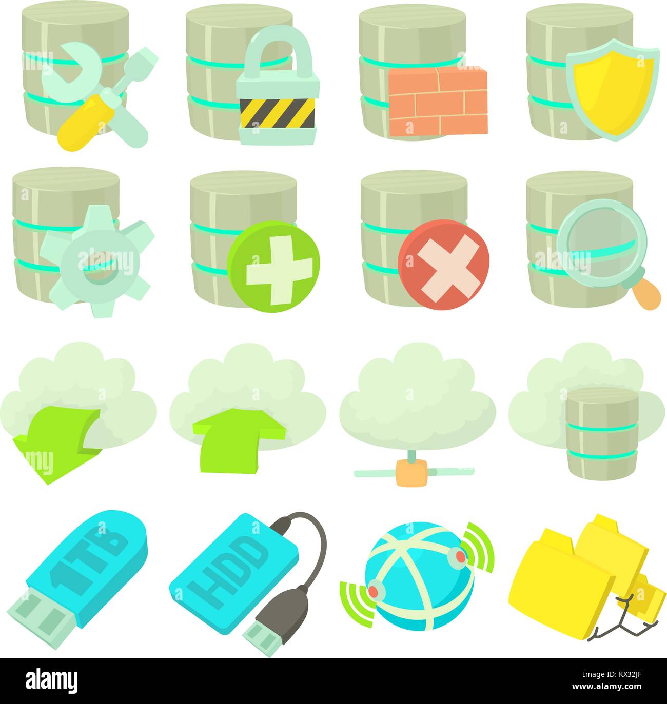 Database symbols icons set, cartoon style Stock Vector Image & Art - Alamy