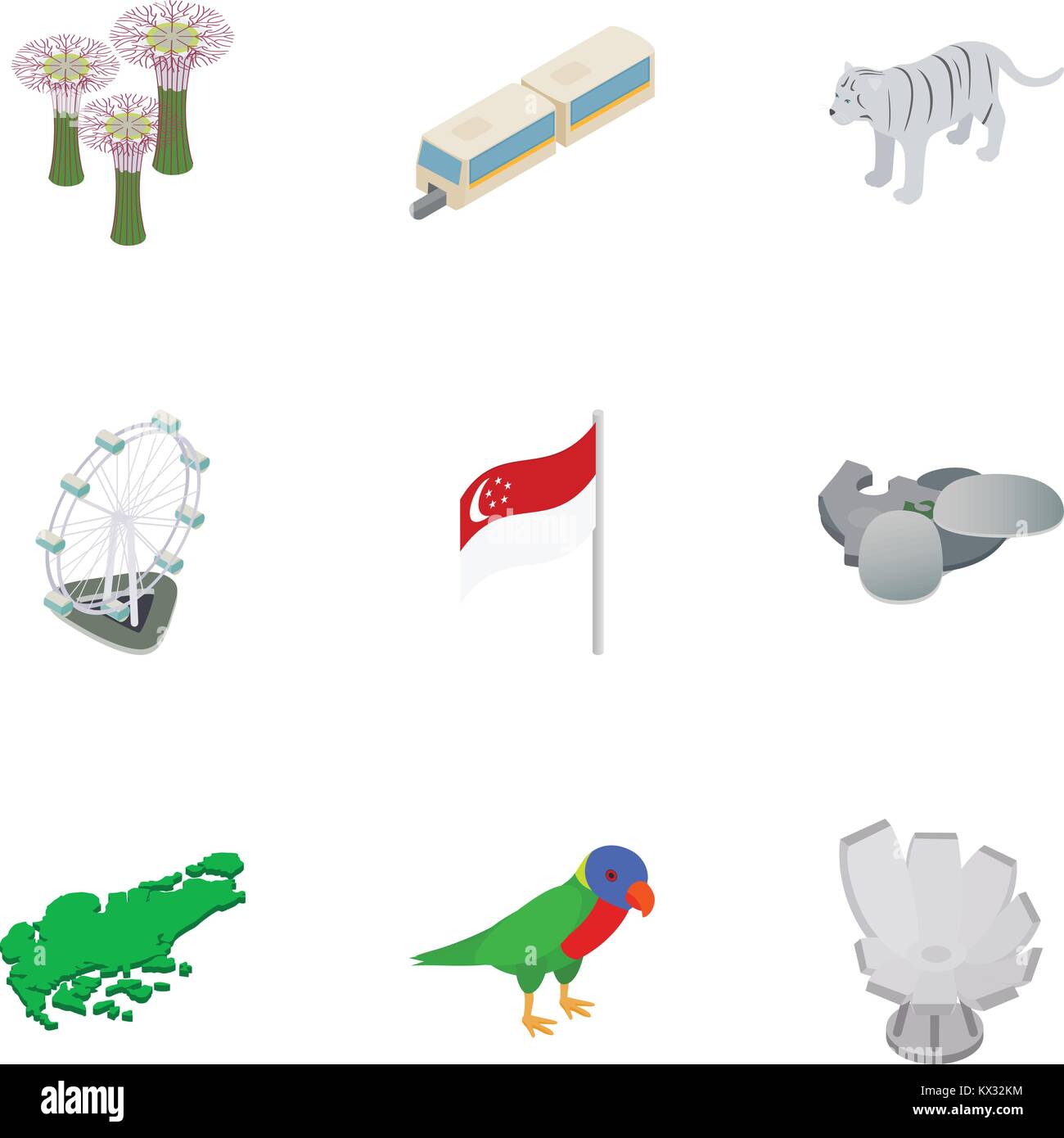 Singapore national monument Stock Vector Images - Alamy