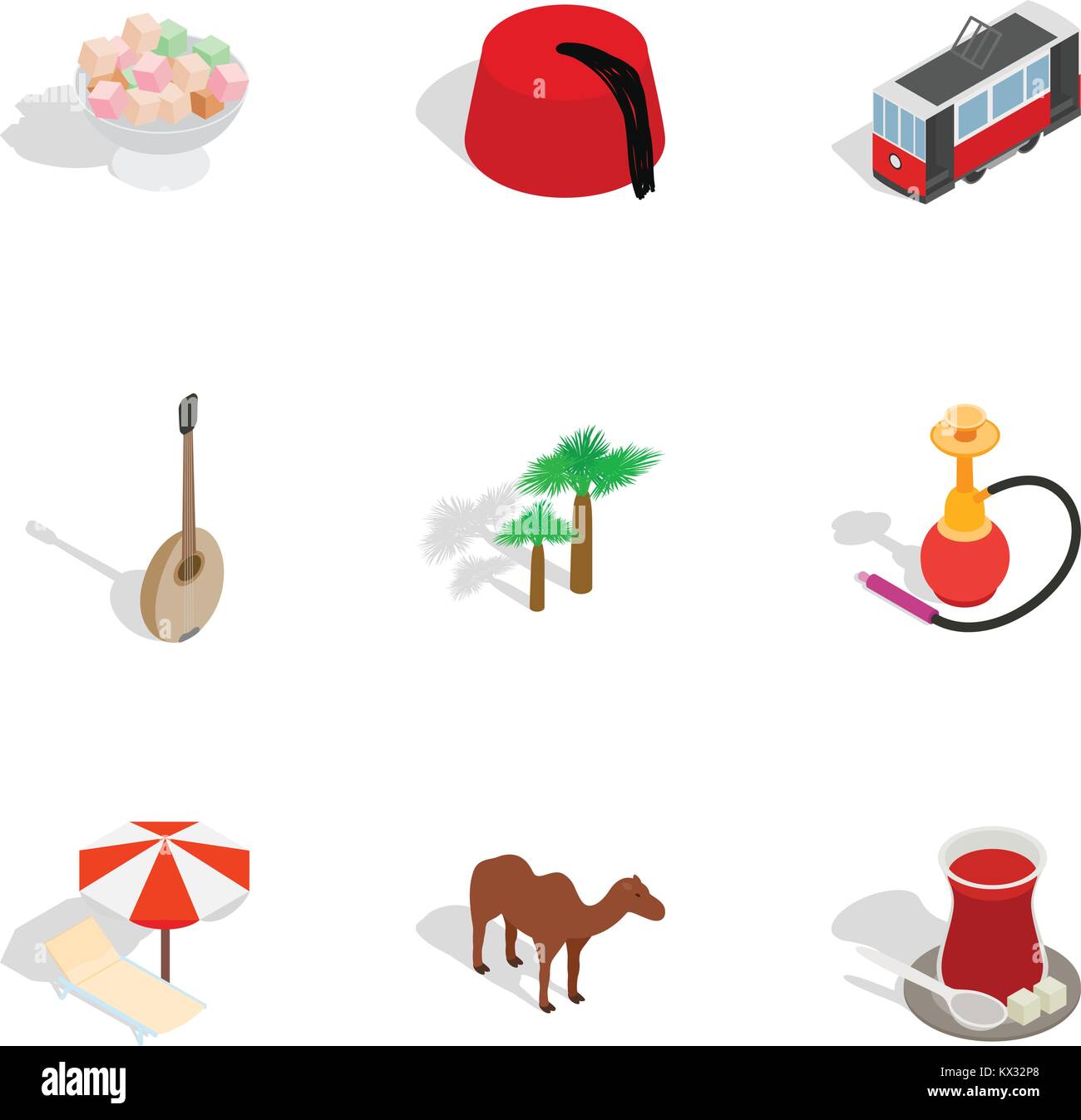 Turkey travel symbols icons set Stock Vector Image & Art - Alamy