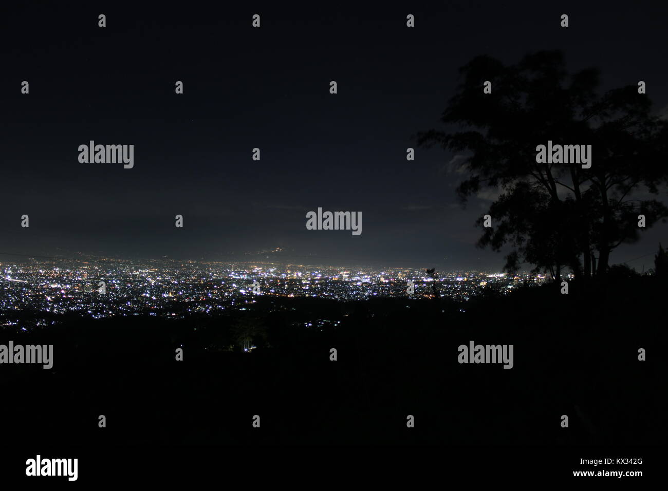 Beautiful sunset from Moko Mount, Bandung, Indonesia. at 1400 m. With ...