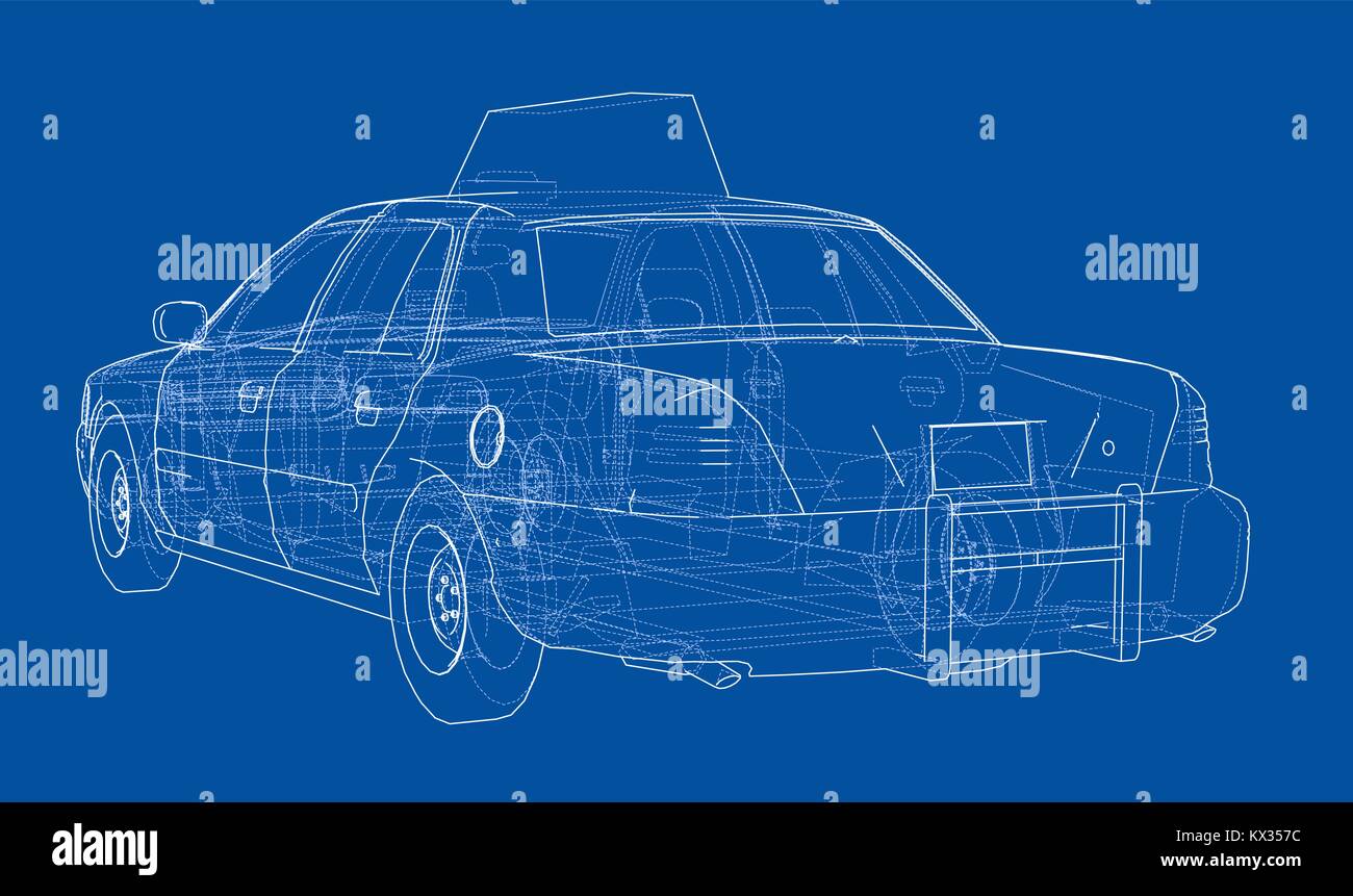 Taxi outline drawing. Vector Stock Vector Image & Art - Alamy