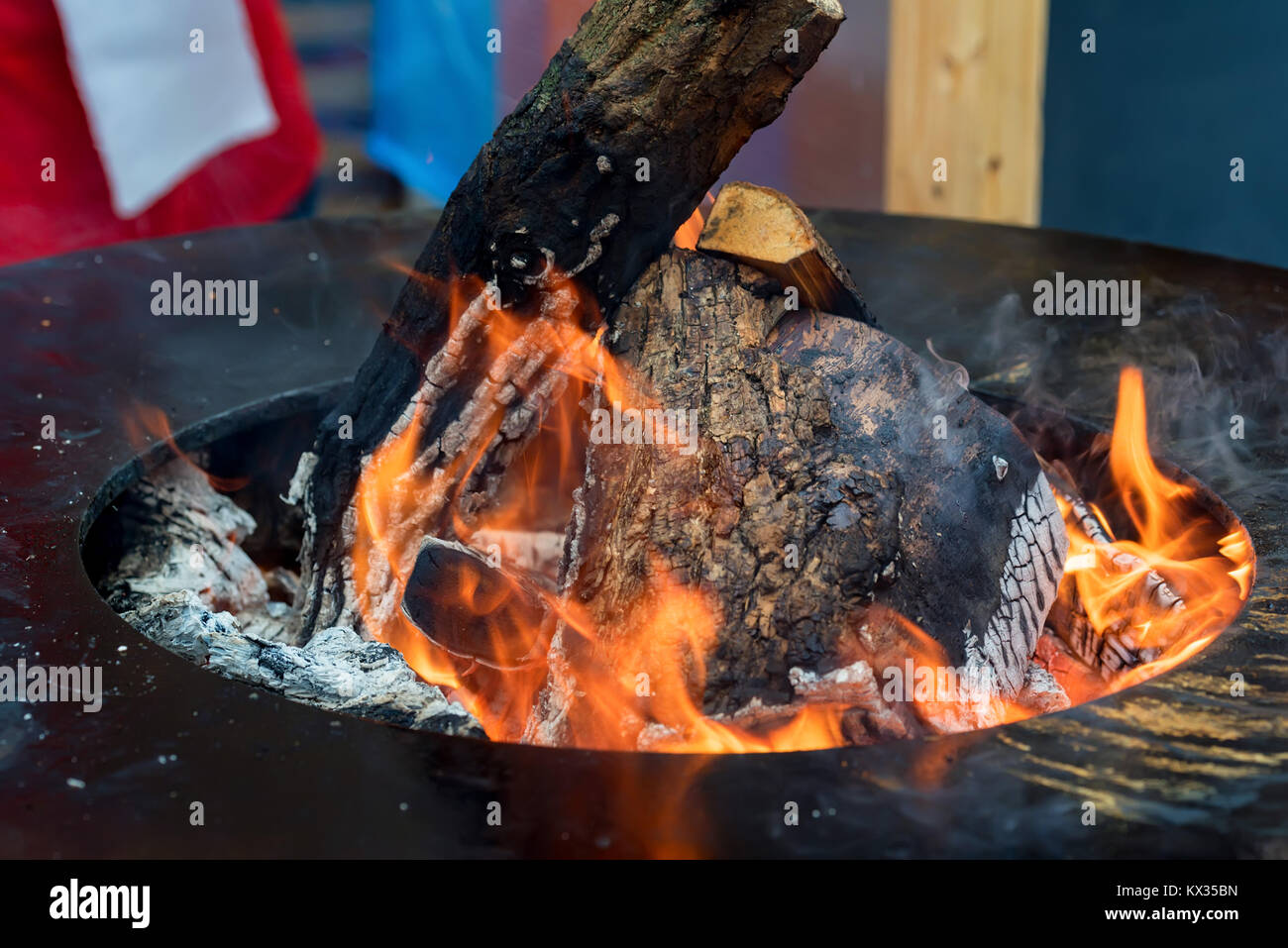Bonfire made from scrap wood Stock Photo - Alamy