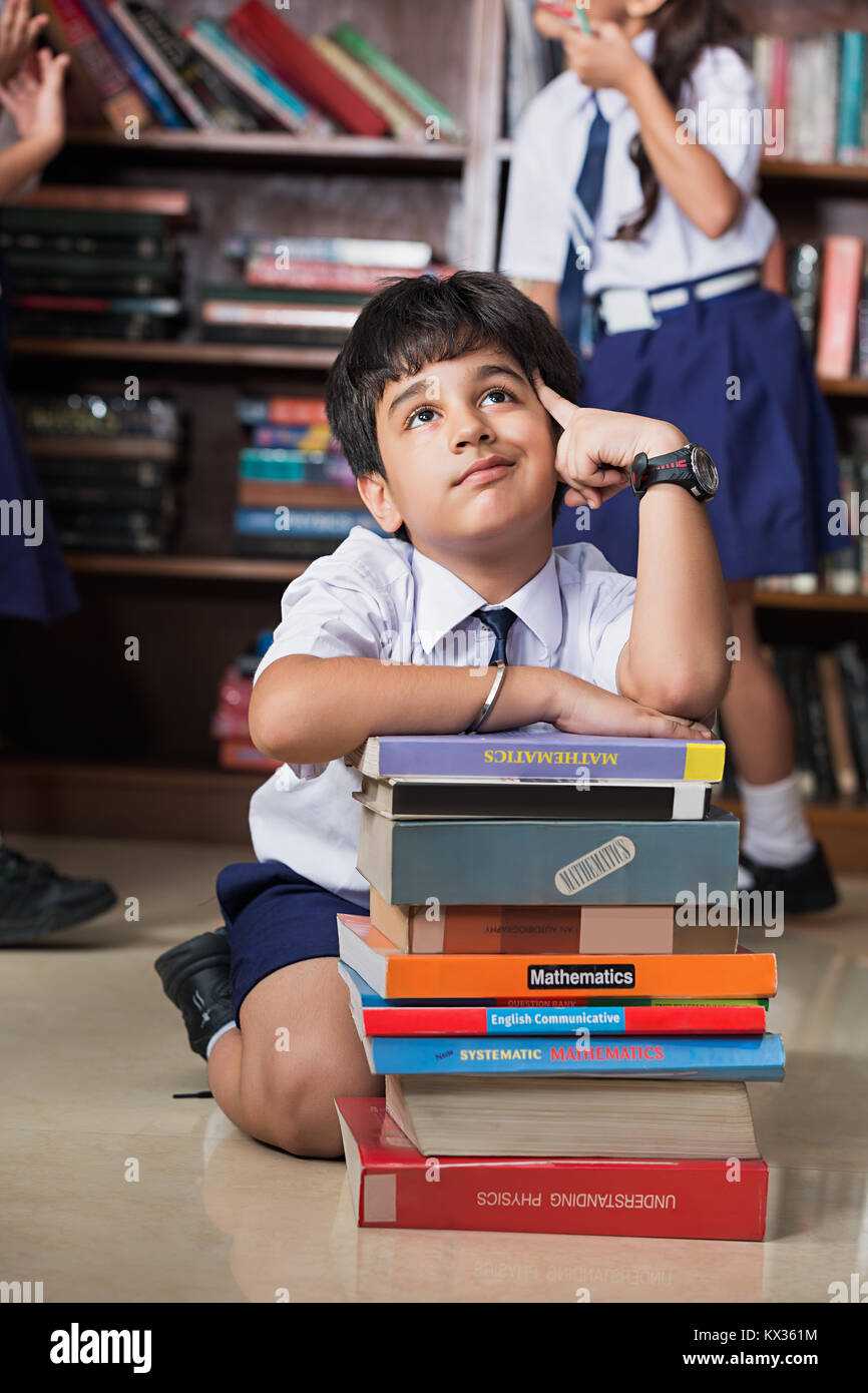 1 School Little Girl Student Books Study In Library Burden ...