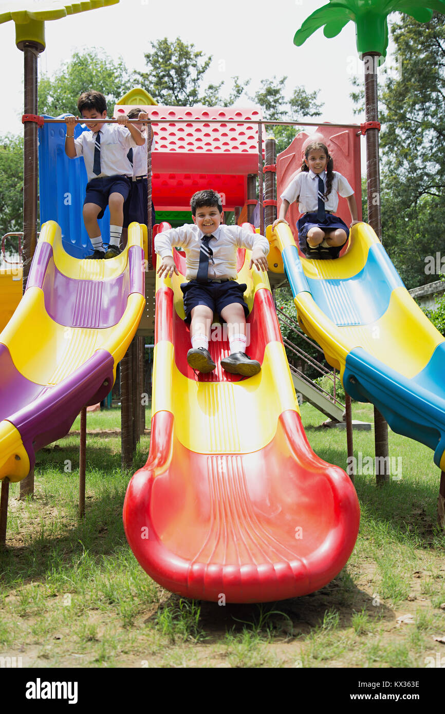 Children Playing In School Playground