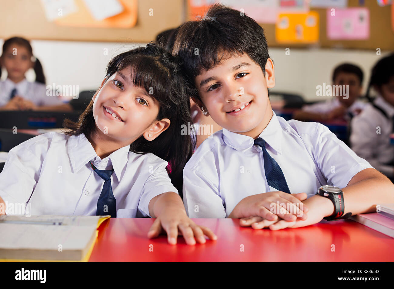 Indian School Kids Students Book Studying In Classroom Stock Photo - Alamy