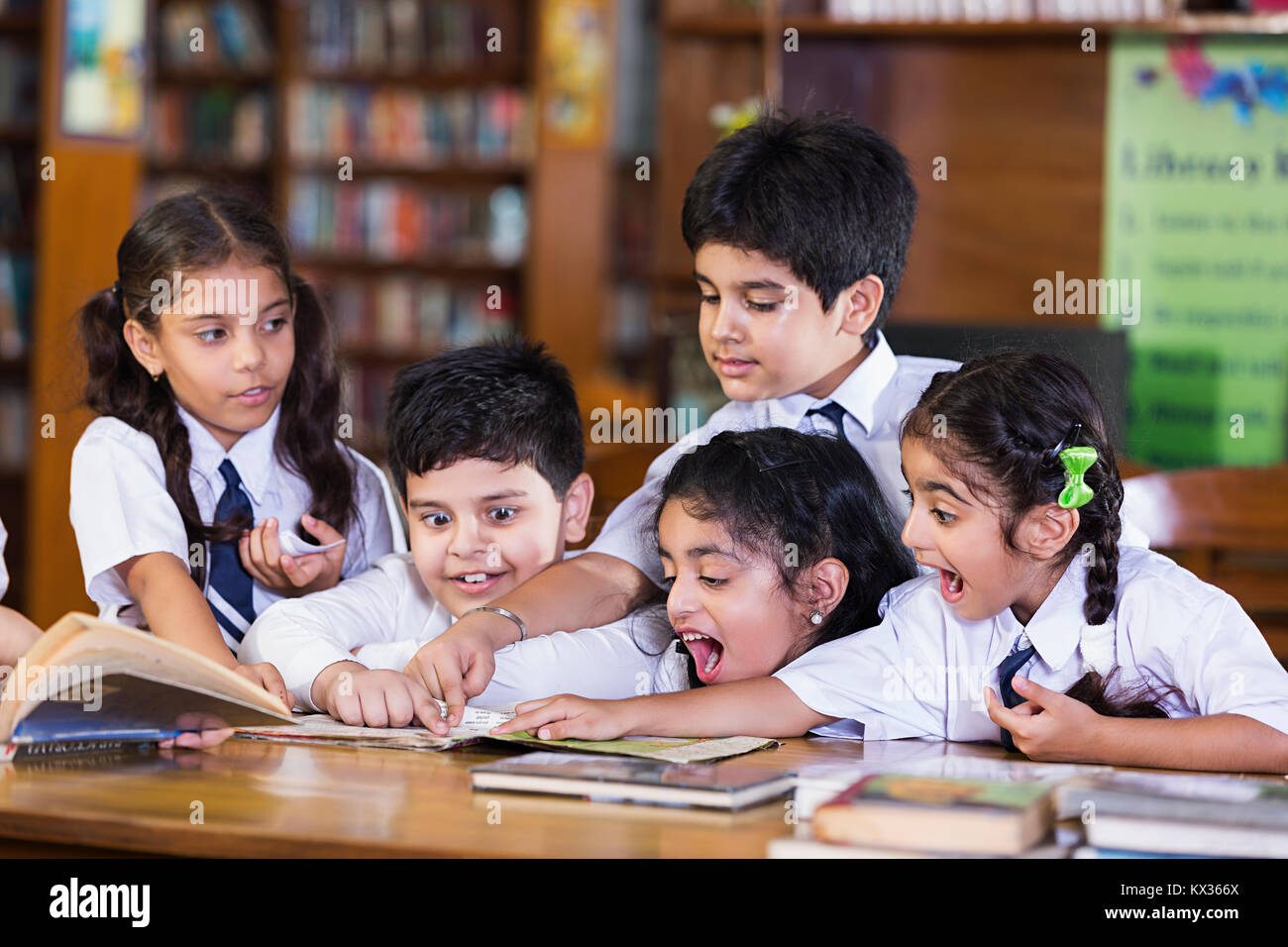 Indian School Childrens Students Reading Book Study Education In ...