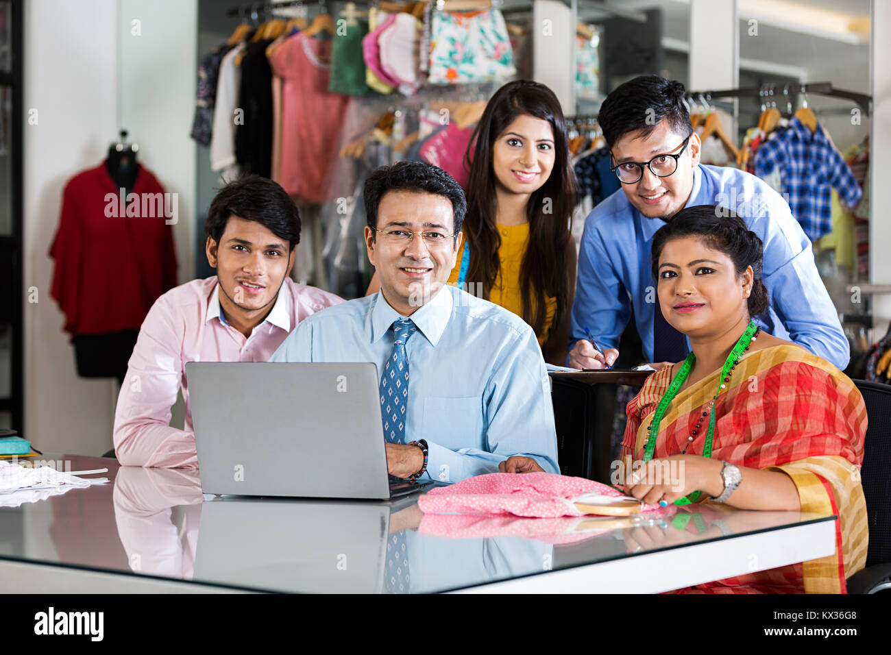 Group Tailor s Employees With Manager Teamwork Using Laptop Working ...